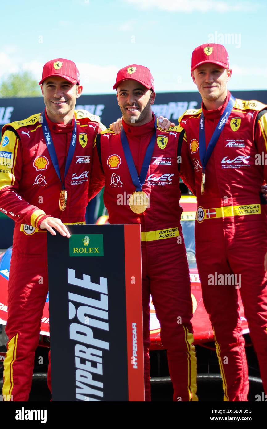 Francorchamps, Belgium. 09th May, 2025. #50 FERRARI AF CORSE drivers MIGUEL MOLINA (ESP ...