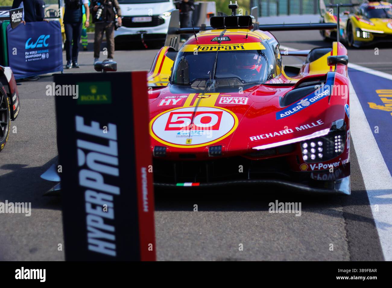 Francorchamps, Belgium. 09th May, 2025. #50 FERRARI AF CORSE seen entering the Hyperpole winner ...