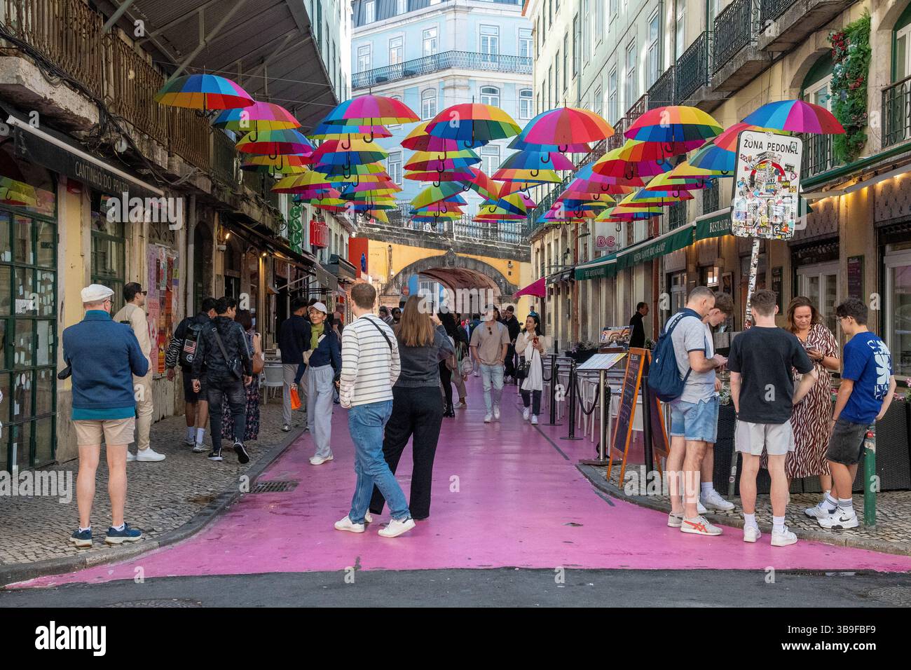 Rua Nova do Carvalho, famously known as Pink Street or Calle Rosa, is a vibrant pedestrian lane ...