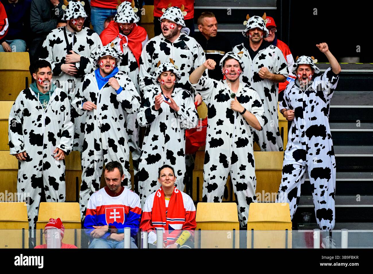 Herning, Denmark. 09th May, 2025. Swiss fans during the Group B match ...