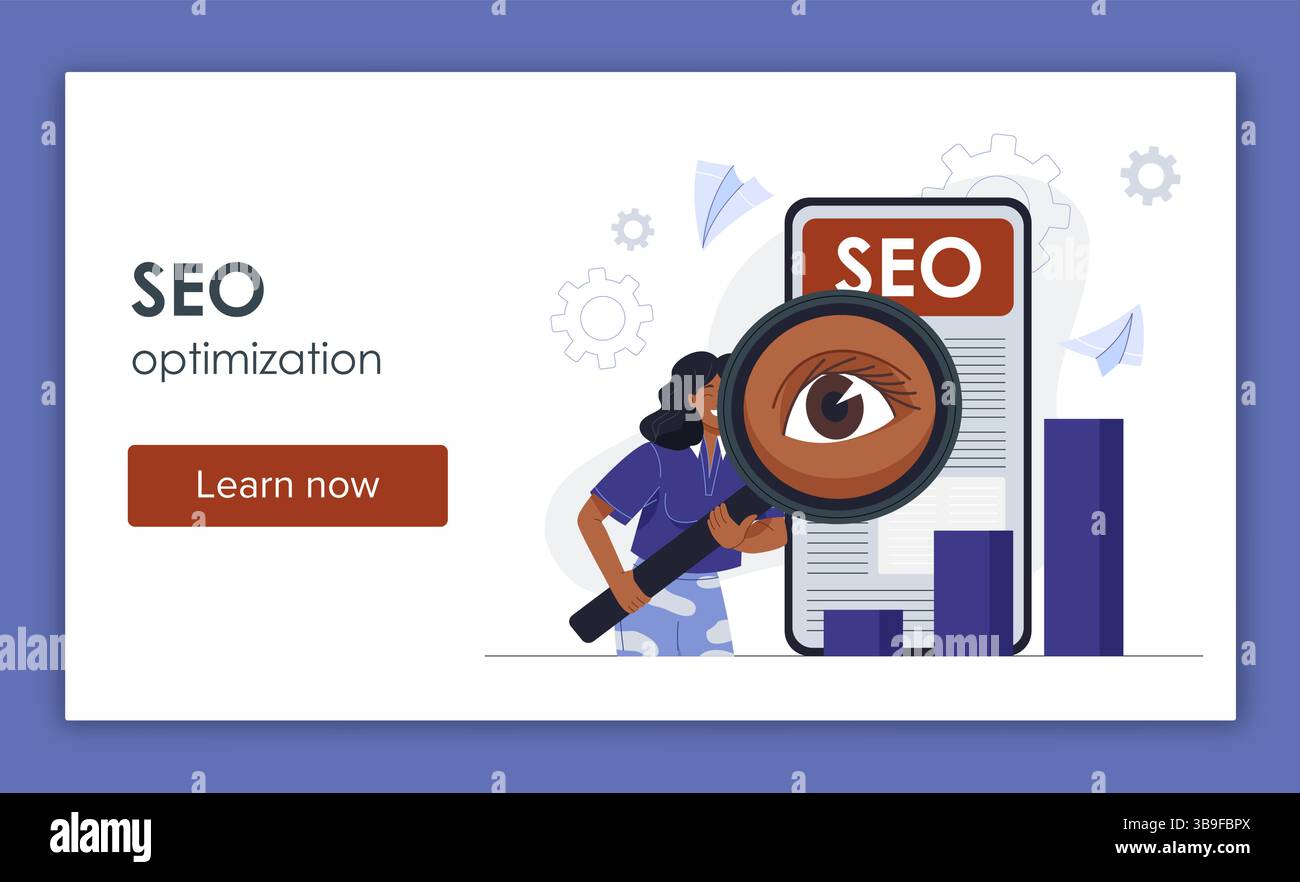 SEO optimization concept illustration. Vector illustration Stock Vector ...