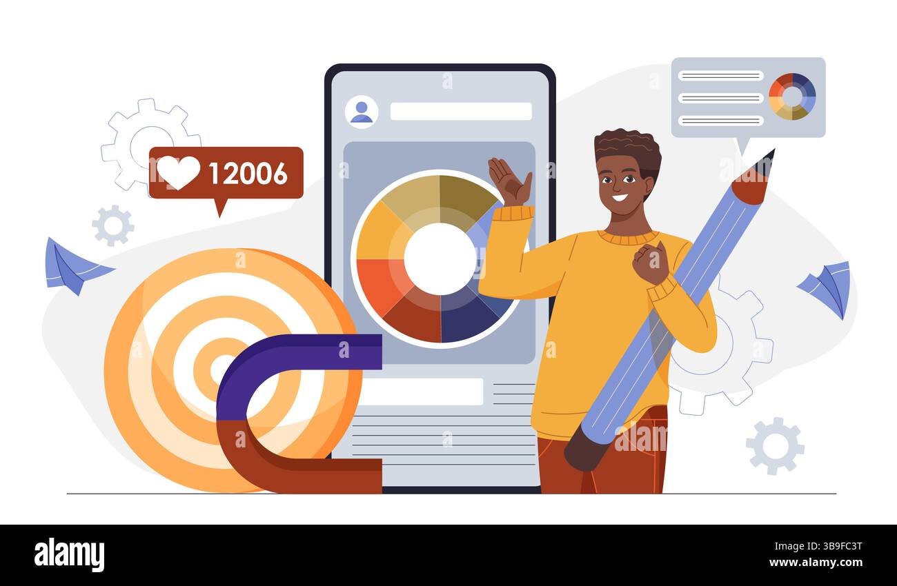 Social media content strategy concept. Vector illustration Stock Vector ...