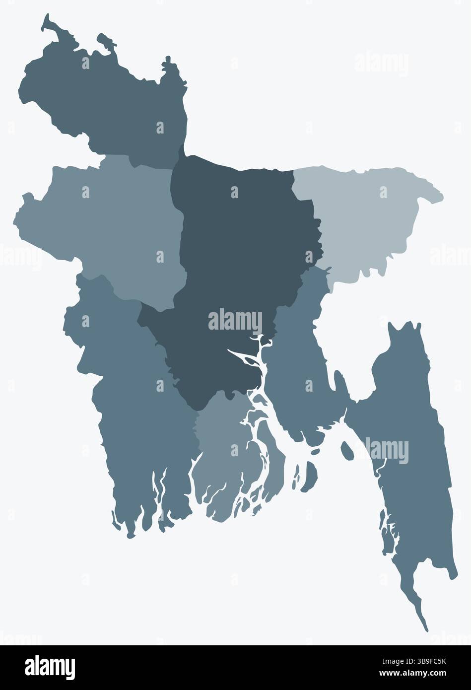 Map of Bangladesh with regions. Just a simple country border map with ...