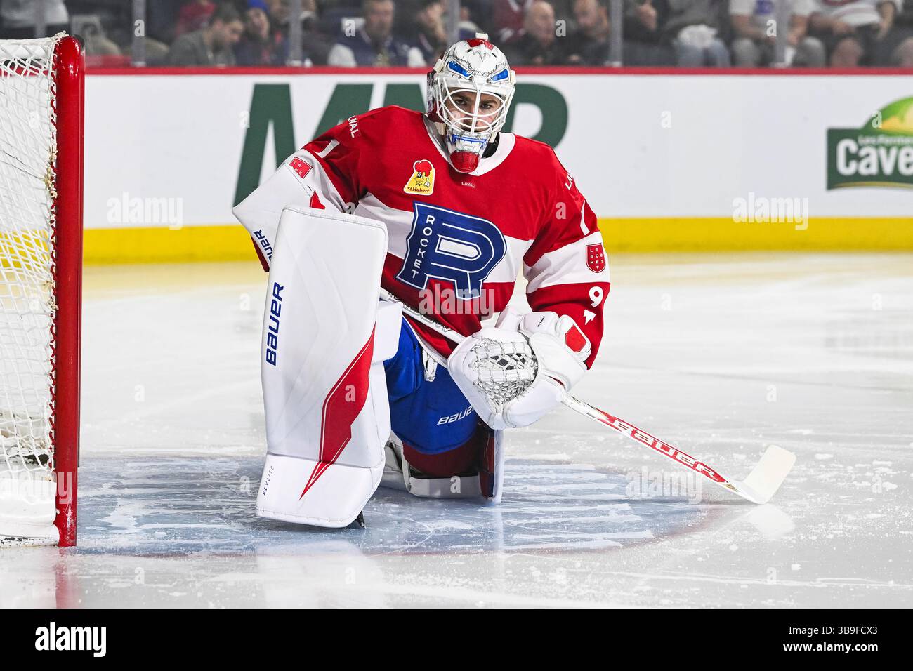 LAVAL, QC - MAY 06: Laval Rocket goalie Jacob Fowler (1) stretches ...