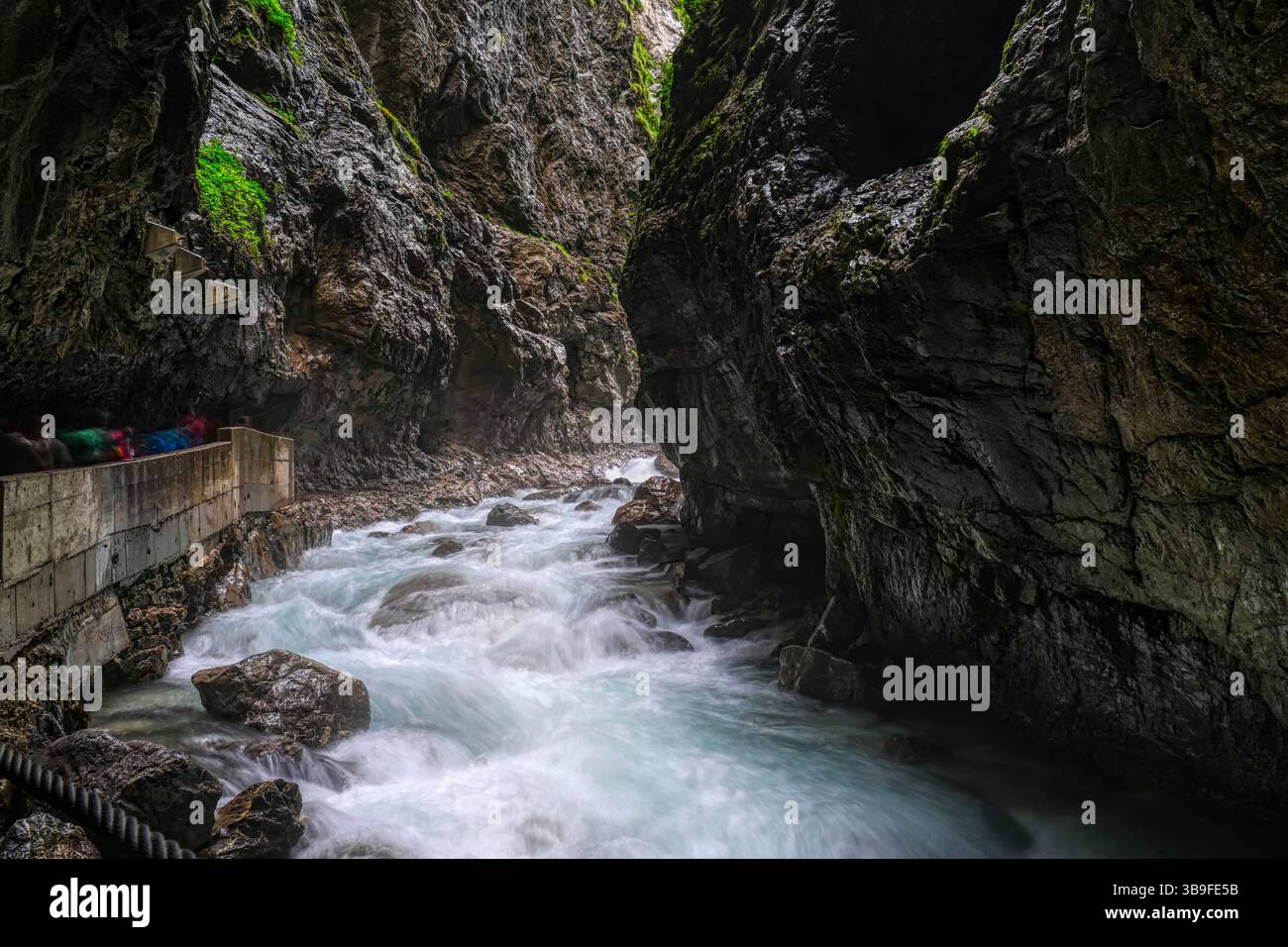 The wild Partnachklamm gorge near Garmisch-Partenkirchen Stock Photo ...
