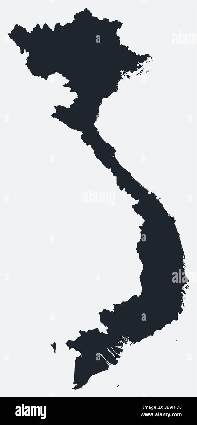 Vietnam map. Just a simple border map. Shape of the country. Flat blank ...