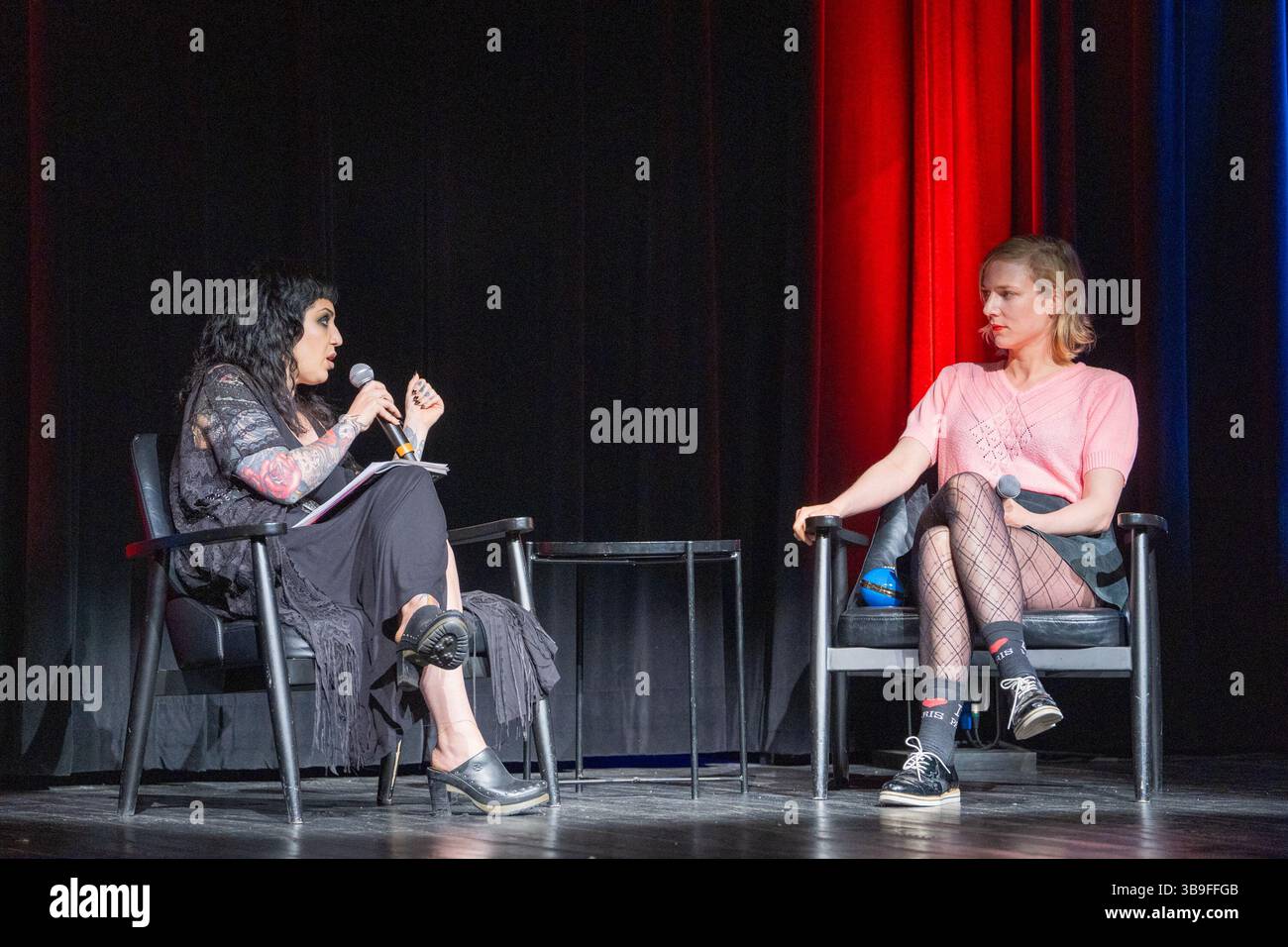 (L to R) Andrea Subissati and Kourtney Roy seen during “Kryptic” film ...