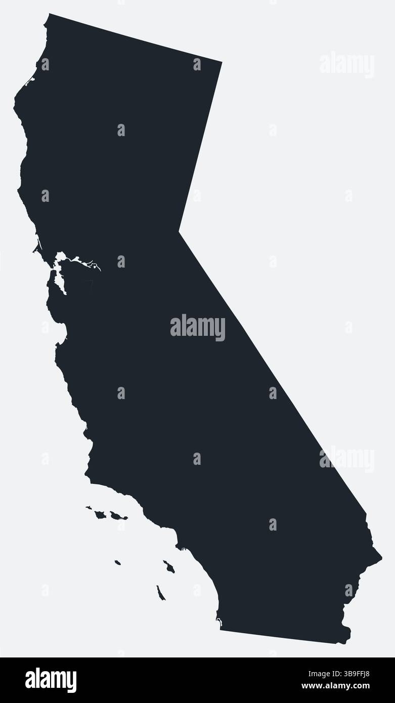 California map. Just a simple border map. Shape of the state. Flat ...