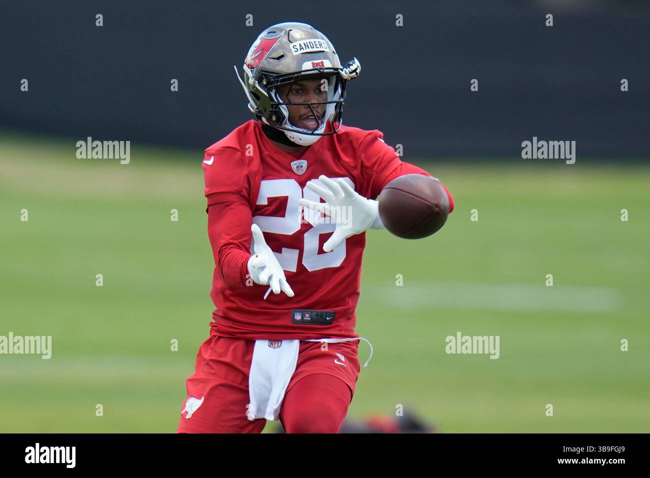 Tampa Bay Buccaneers safety Shilo Sanders catches the ball during the ...