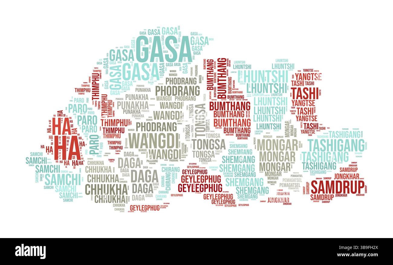 Bhutan word cloud country hi-res stock photography and images - Alamy
