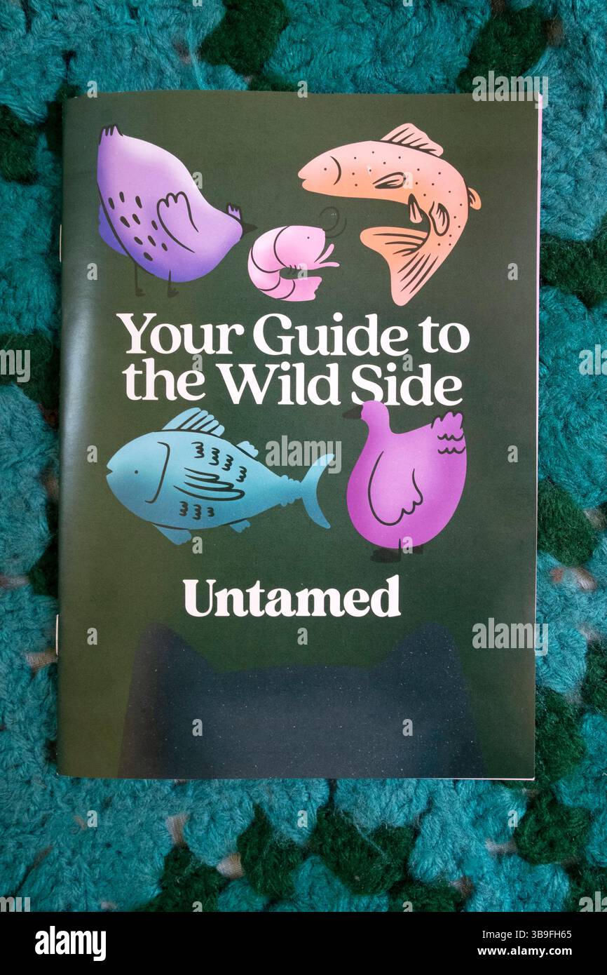 Untamed brand guide front cover to healthy cat food products Stock ...