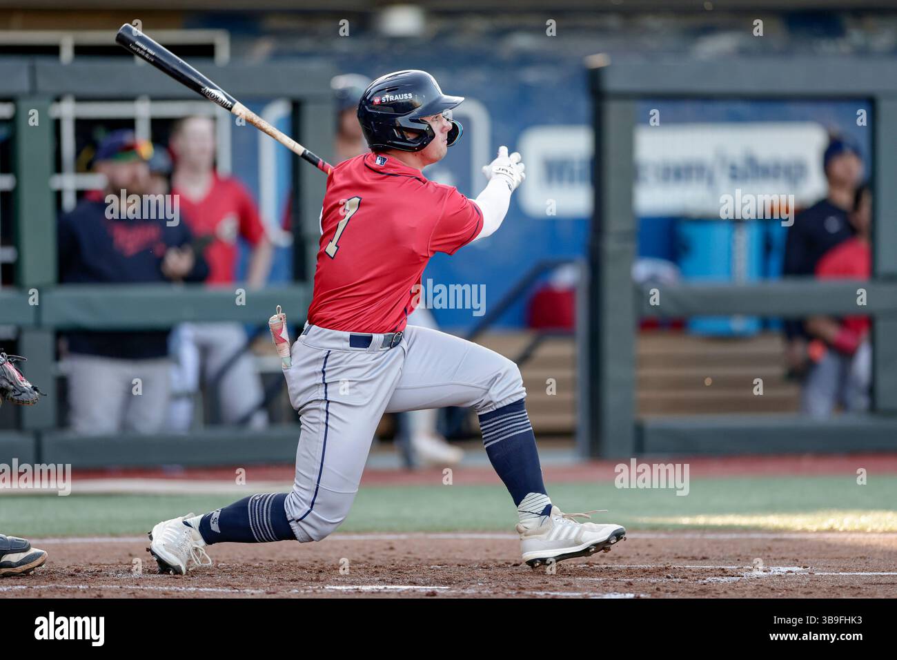 Beloit, WI. USA: Cedar Rapids Kernels outfielder Caden Kendle (1) lines ...
