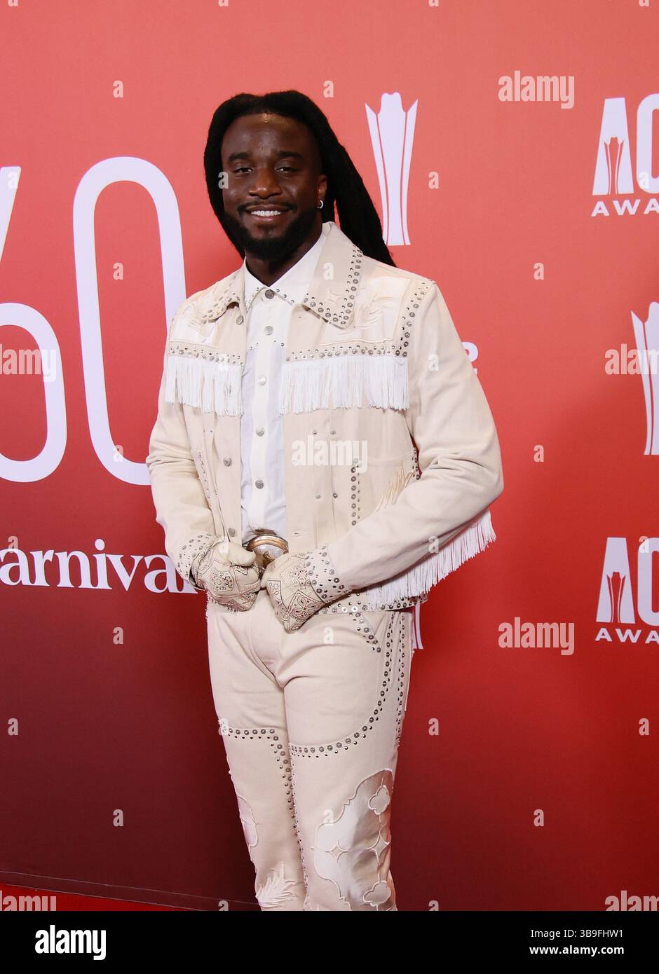 Shaboozey attends the 2025 Academy of Country Music Awards press room ...