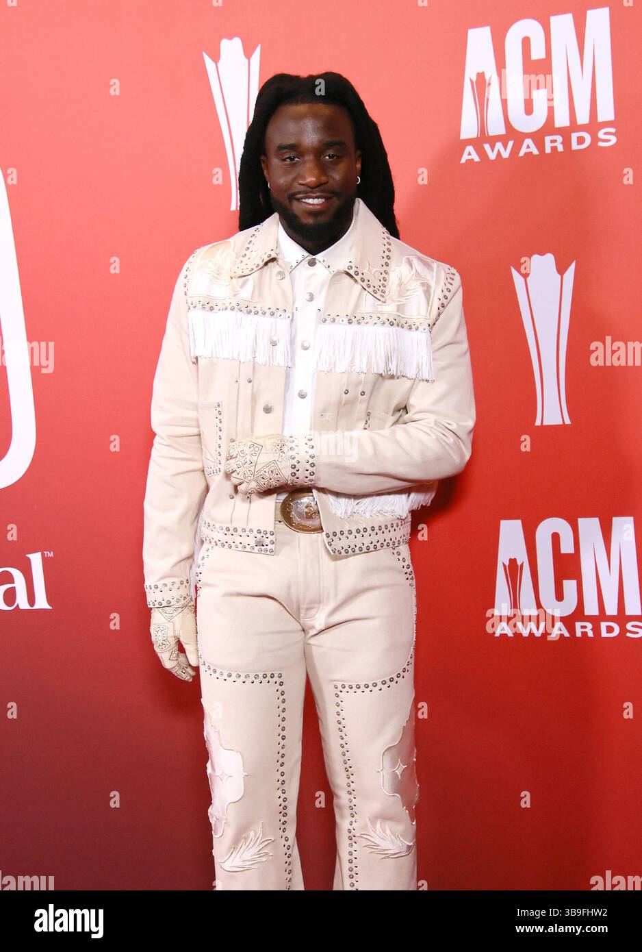 Shaboozey attends the 2025 Academy of Country Music Awards press room ...