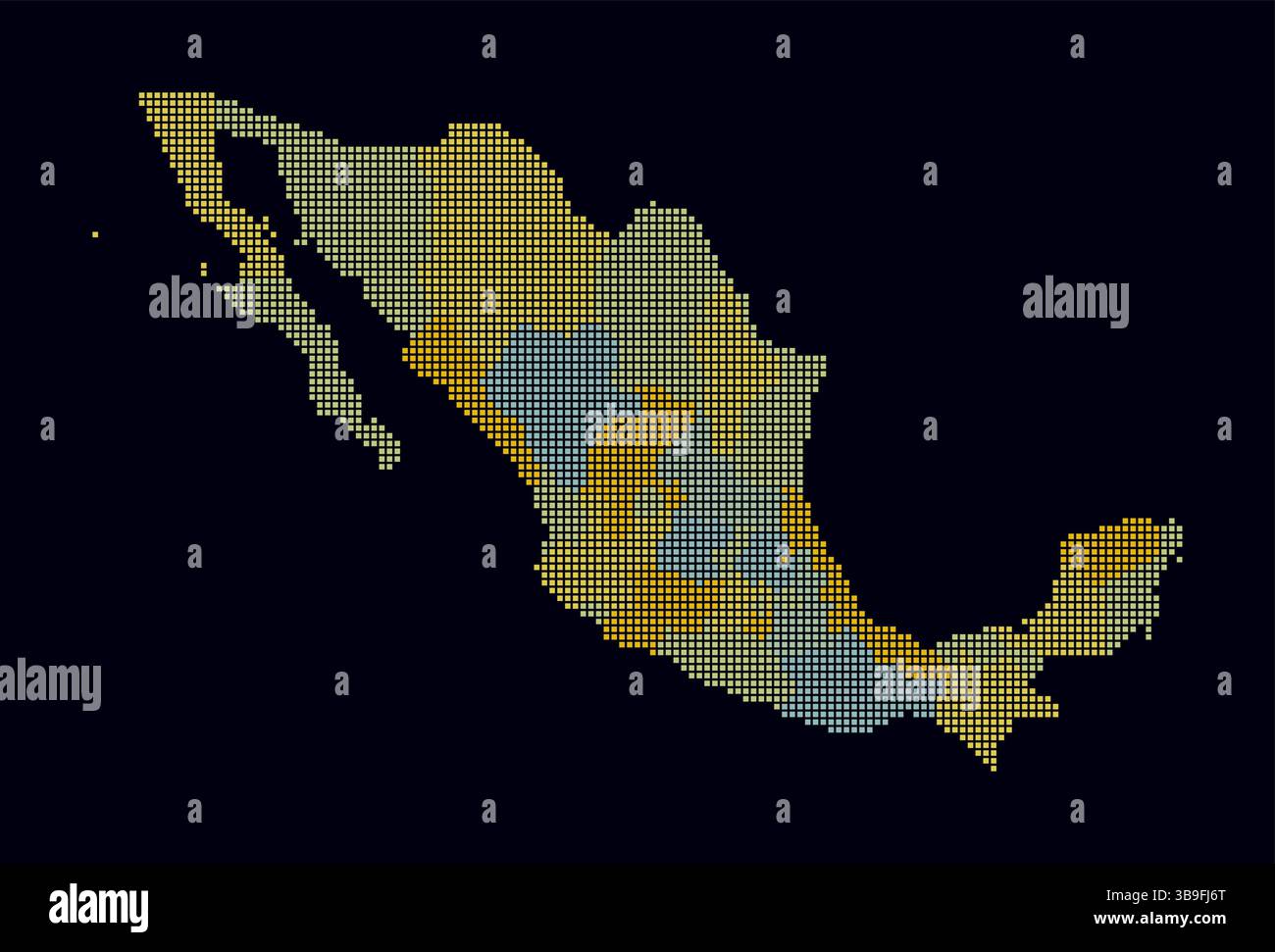 Mexico dotted map. Digital style map of the country on a dark ...