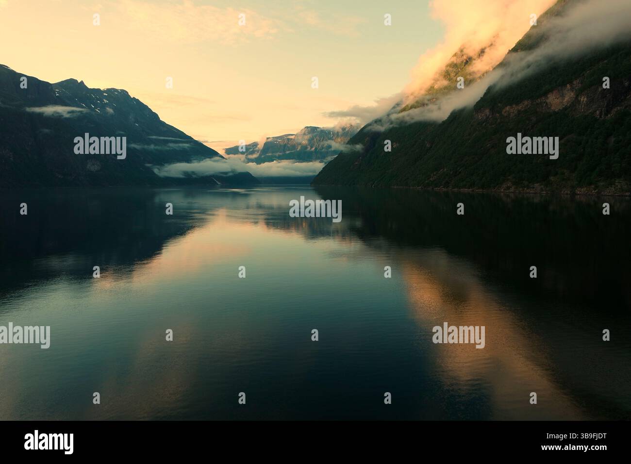 White night at the fjord, Norway Stock Photo - Alamy