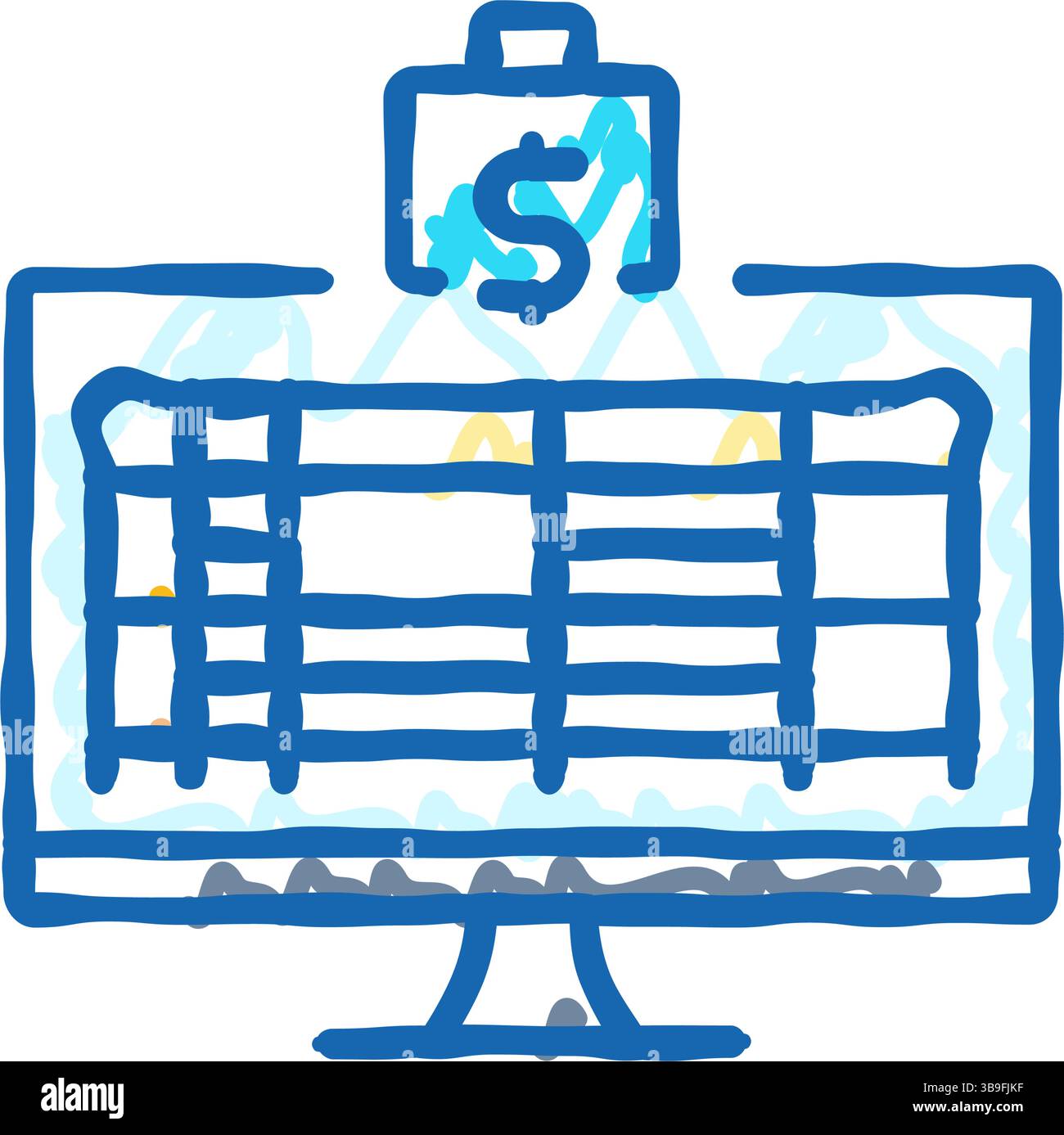 spreadsheet budgeting budget planning icon doodle illustration Stock ...