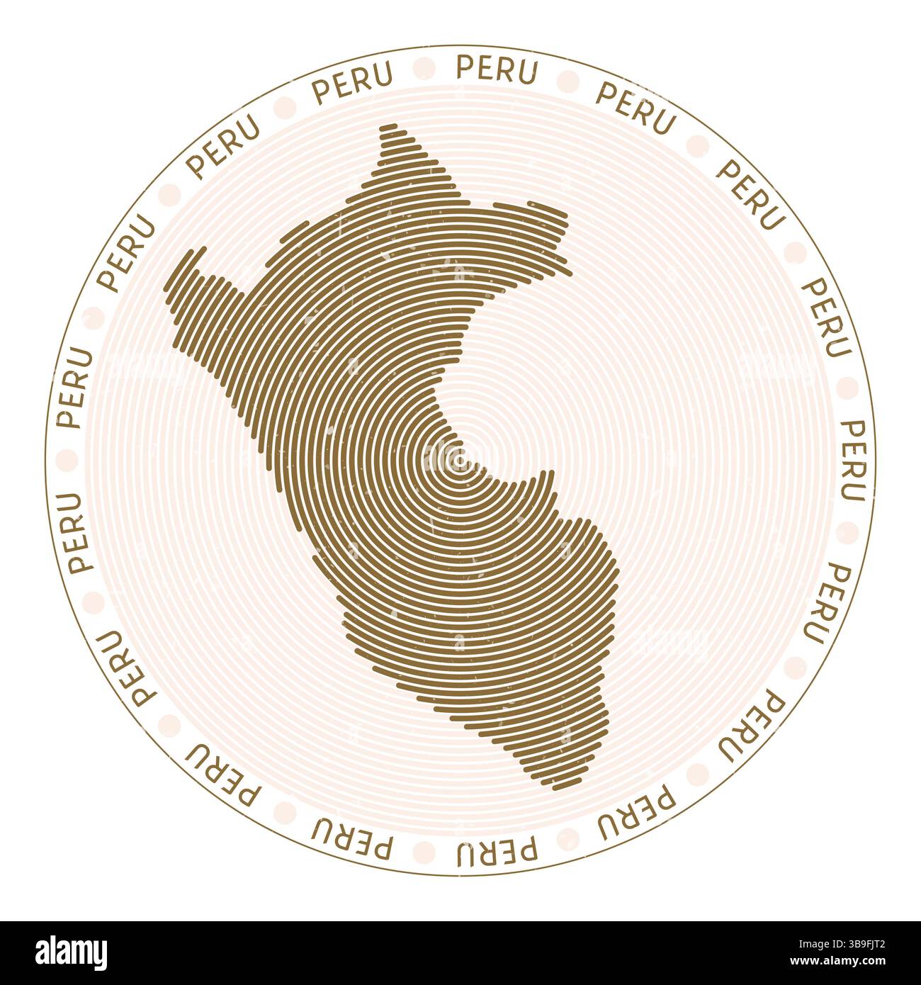 Peru shape radial arcs. Country round icon. Peru logo design poster ...