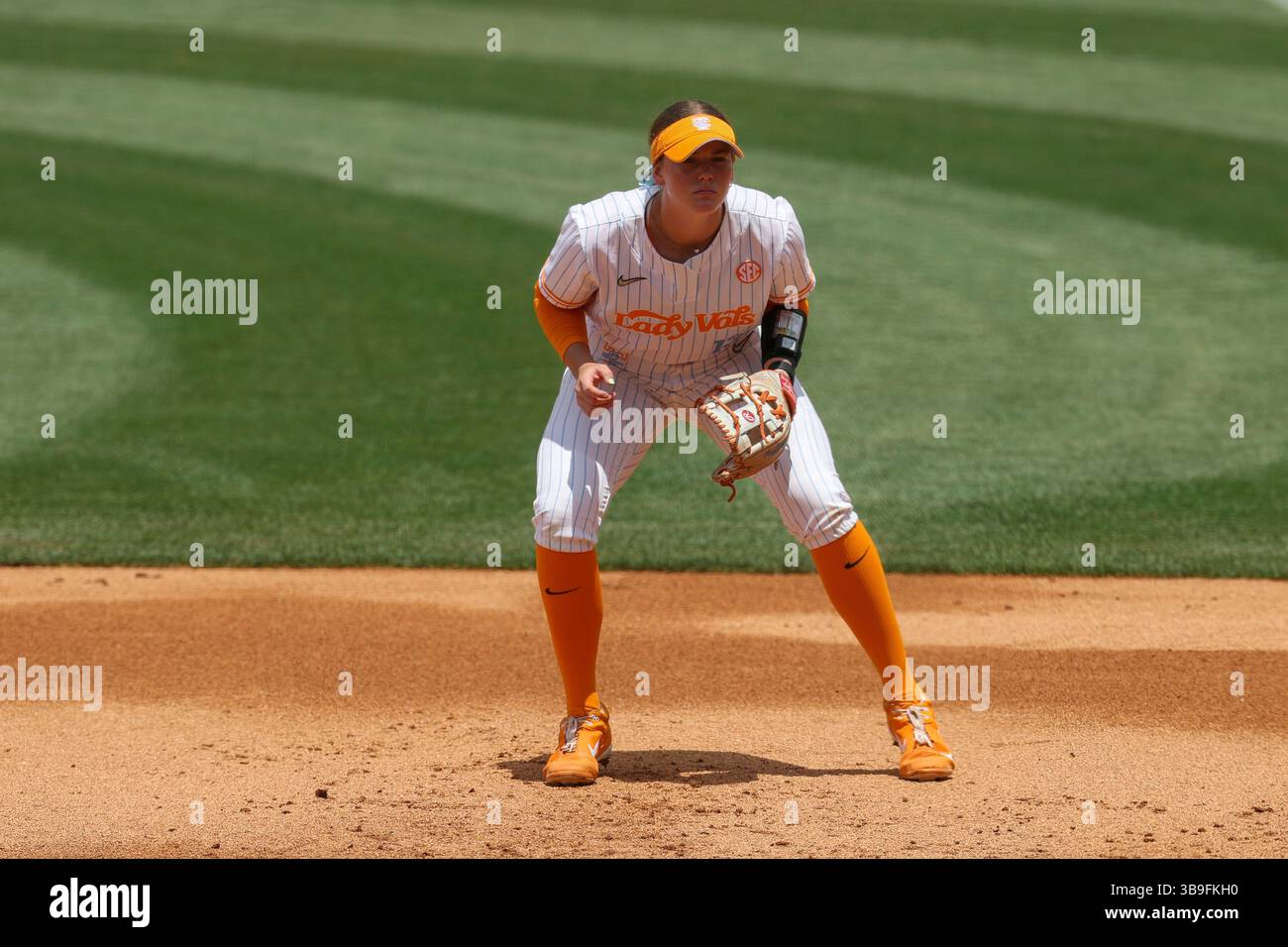 ATHENS, GA - MAY 08: Tennessee infielder Emma Clarke (13) readies for ...