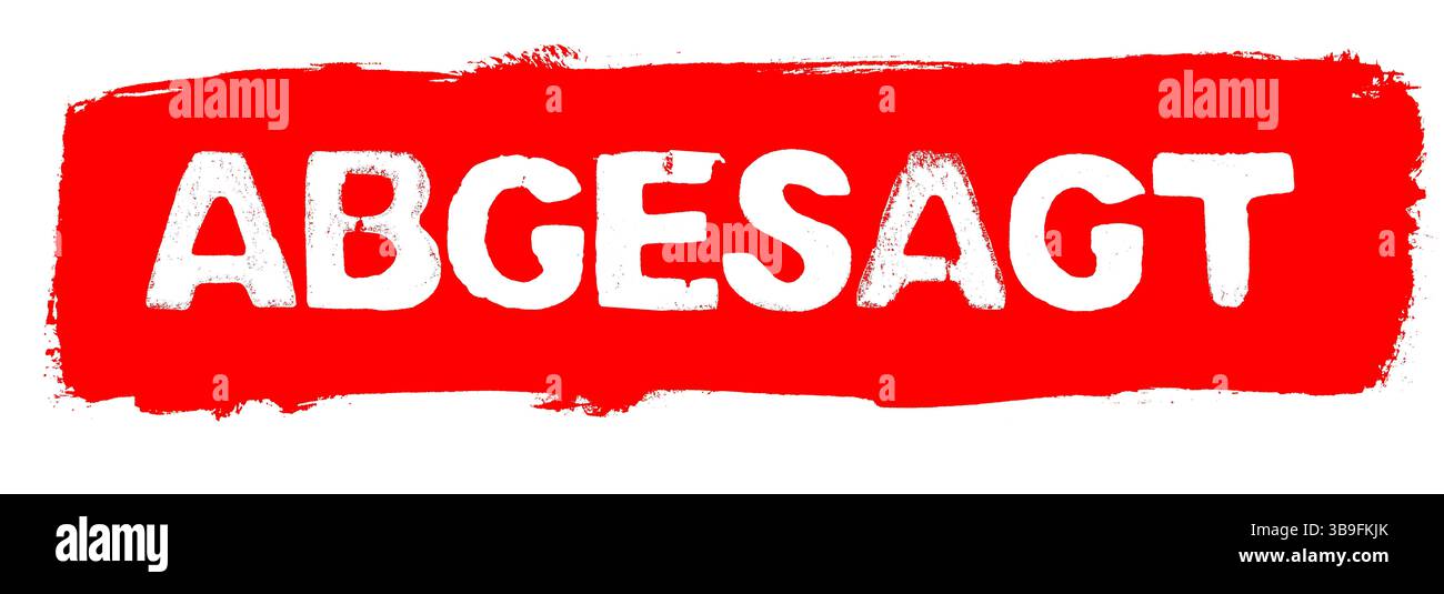 Red grunge banner shows: Cancelled / Cancellation Stock Photo - Alamy