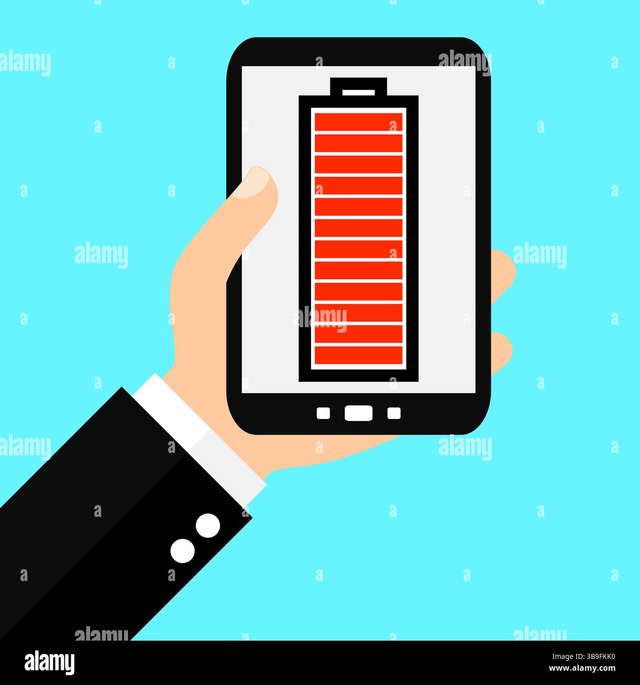 Full battery on smartphone Stock Photo - Alamy
