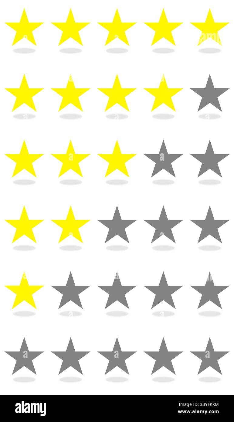Yellow and grey stars for rating Stock Photo - Alamy