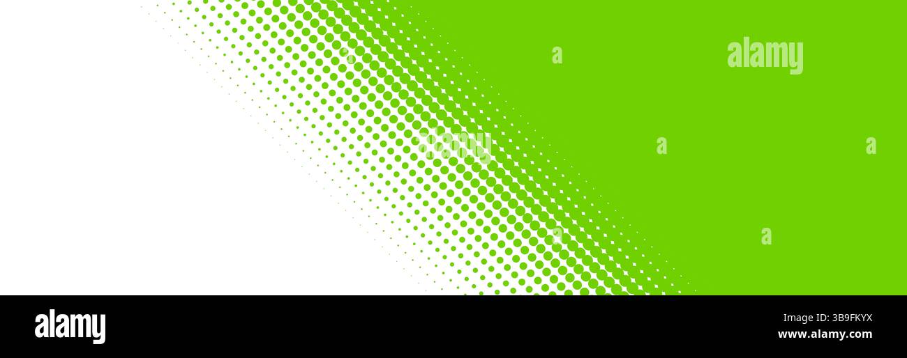 Diagonal transition of dots in green and white - template for banner ...