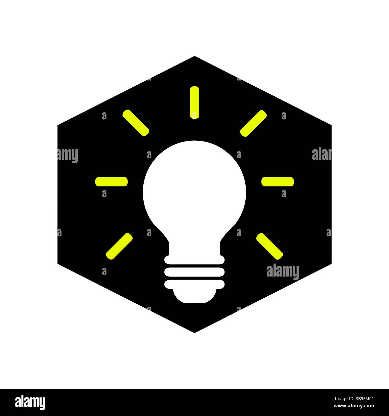 Hexagon with light bulb icon Stock Photo - Alamy