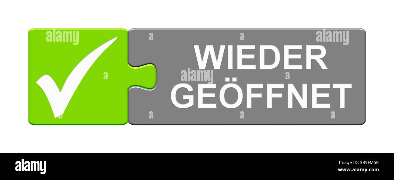 Puzzle Button shows: Open again Stock Photo - Alamy