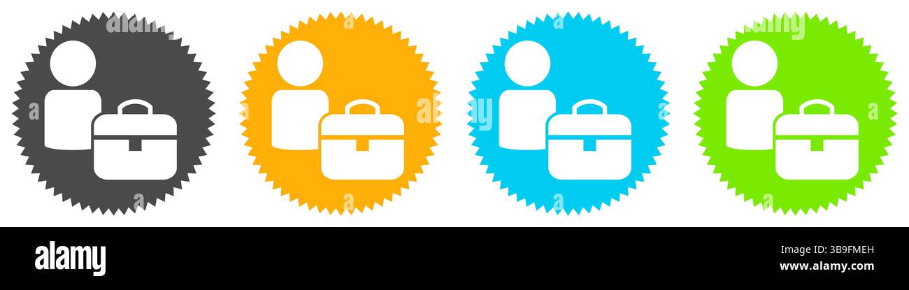 Icons shows person with briefcase - symbol for jobs, work or business ...