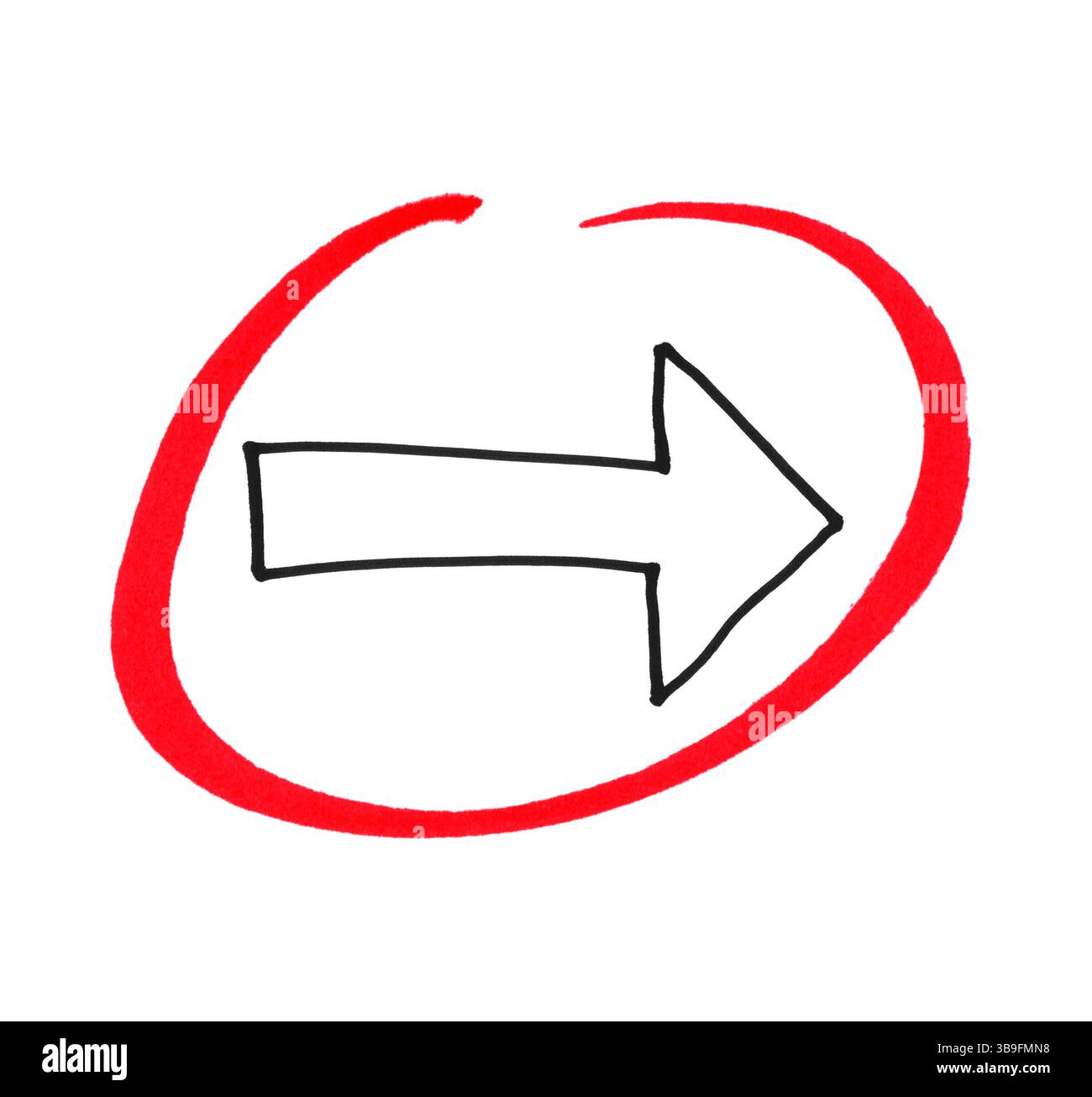 Hand painted arrow with red painted border Cut Out Stock Images ...