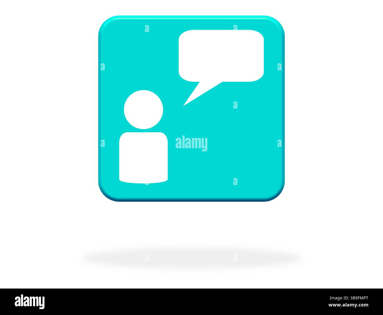 Speech bubble with person as symbol for communication and contact on ...