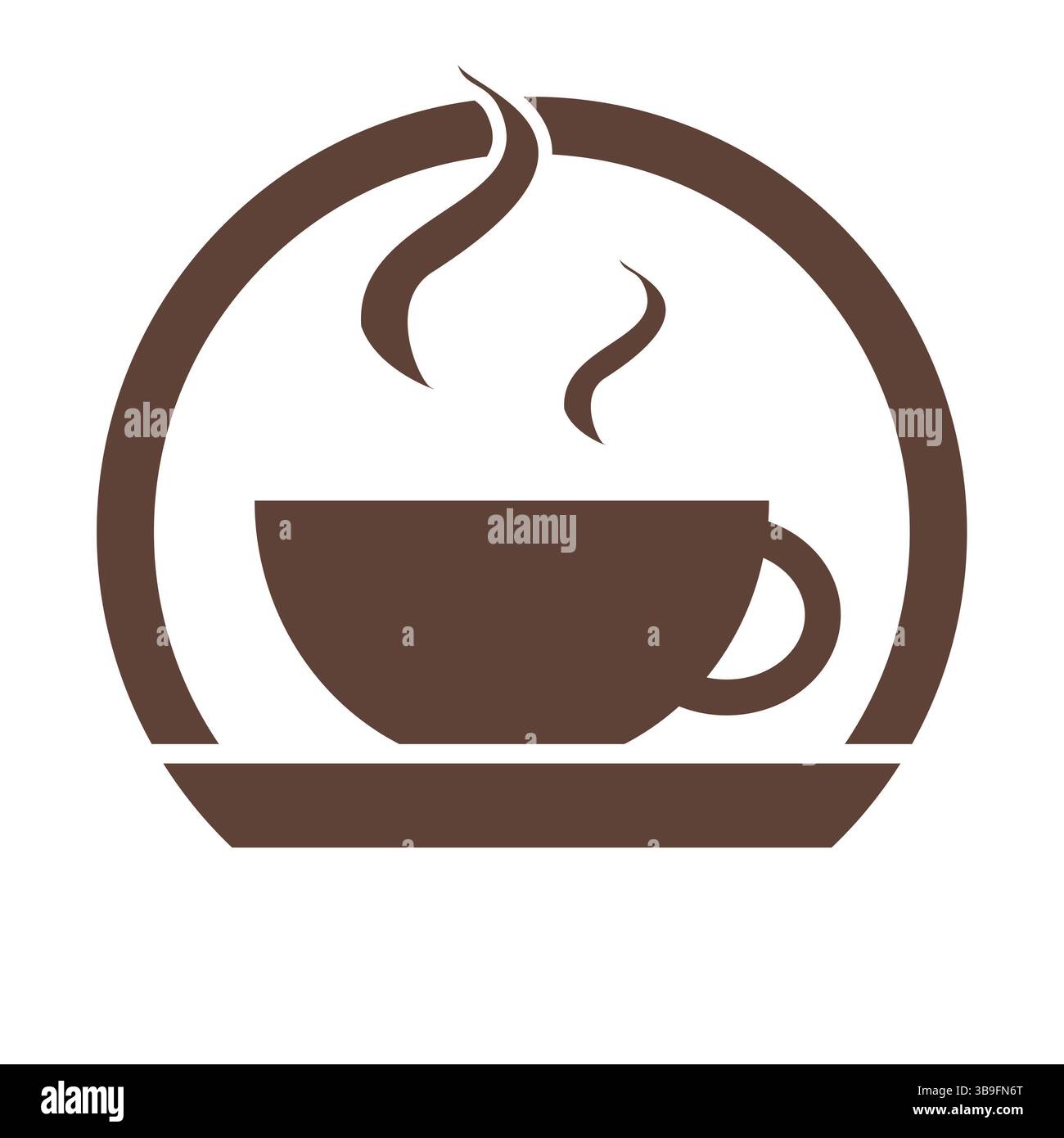 Coffee or tea - Icon in circle as symbol for Cafe Stock Photo - Alamy