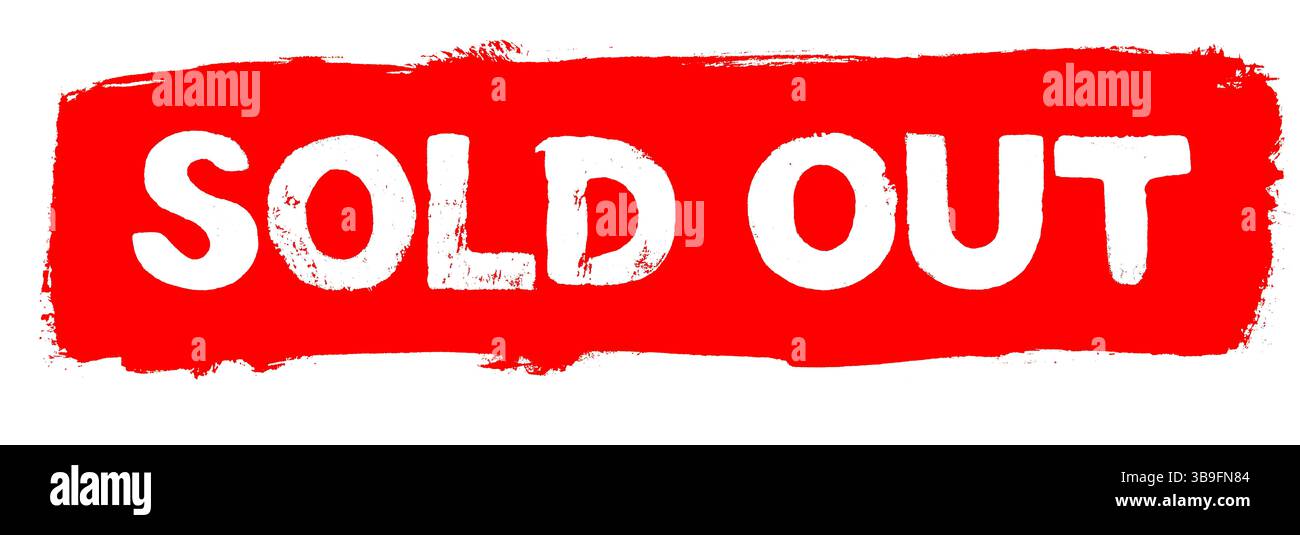Red grunge banner shows: Booked out / Sold out Stock Photo - Alamy
