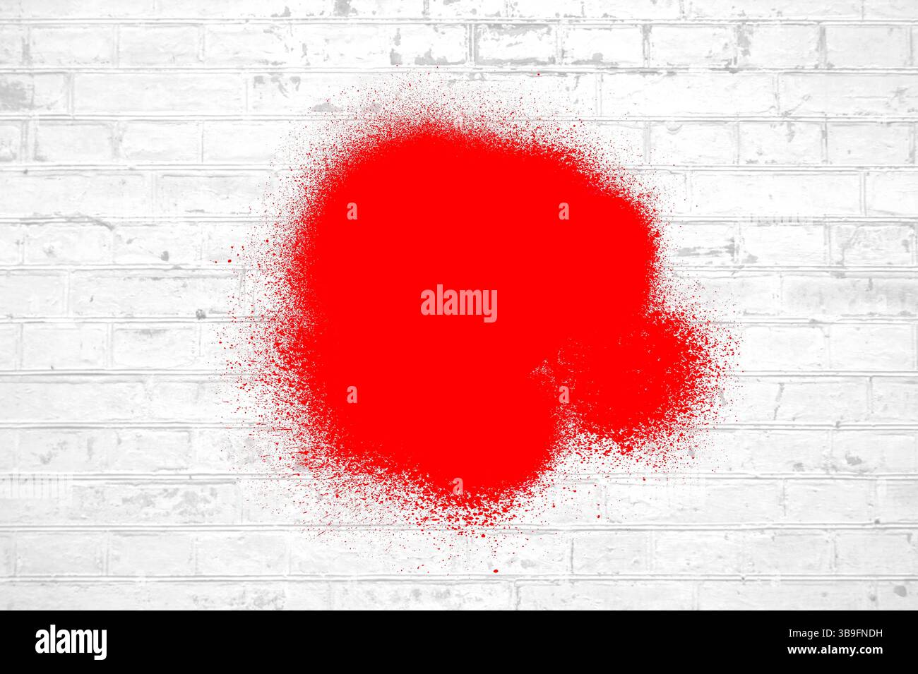 White brick wall and red graffiti with text space hi-res stock ...