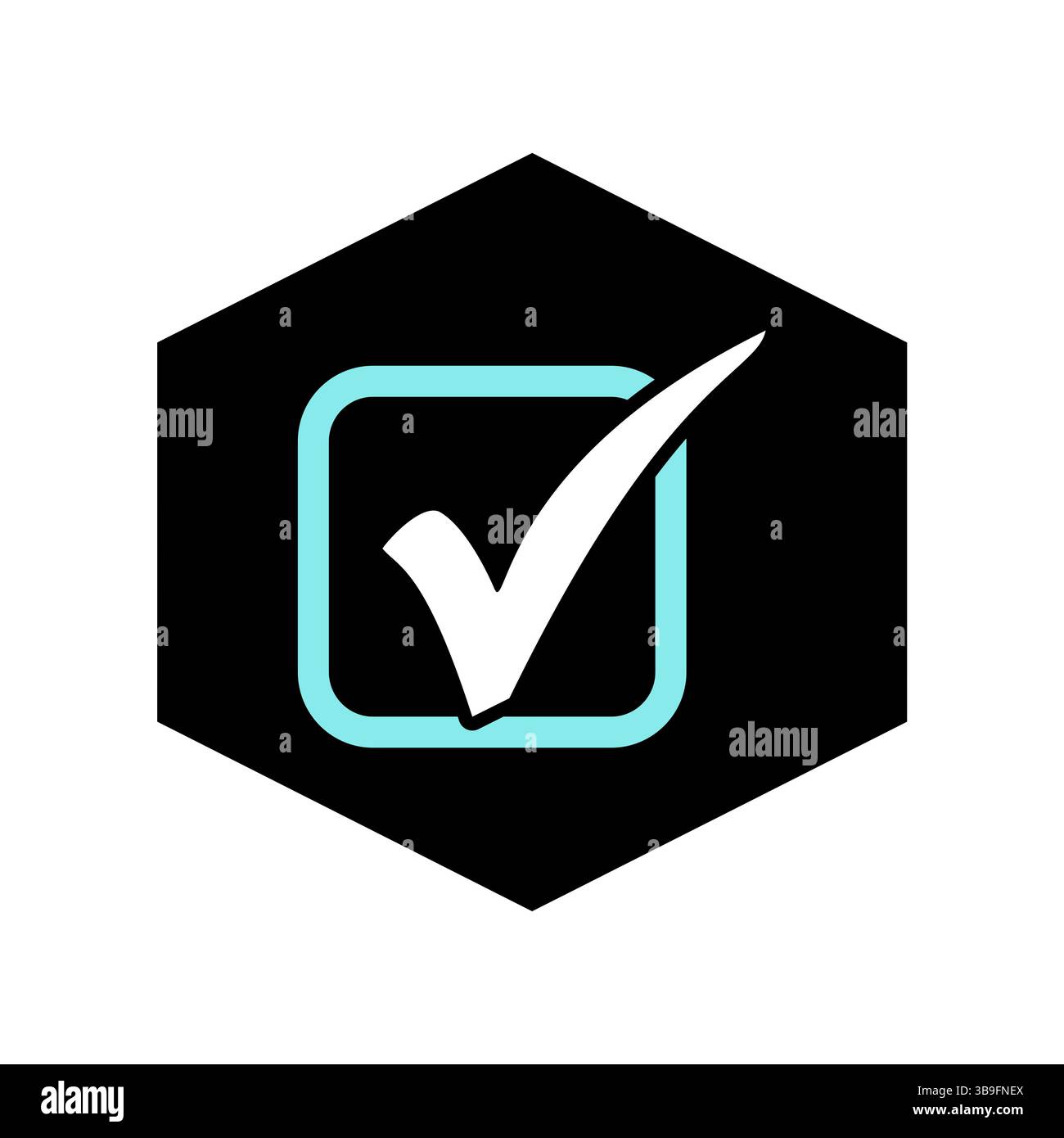 Hexagon with tick icon hi-res stock photography and images - Alamy