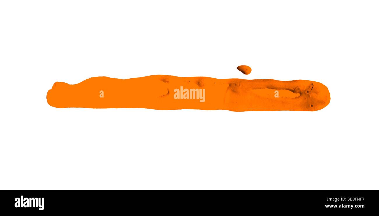 Red orange paint strip with thick layer of paint Stock Photo - Alamy