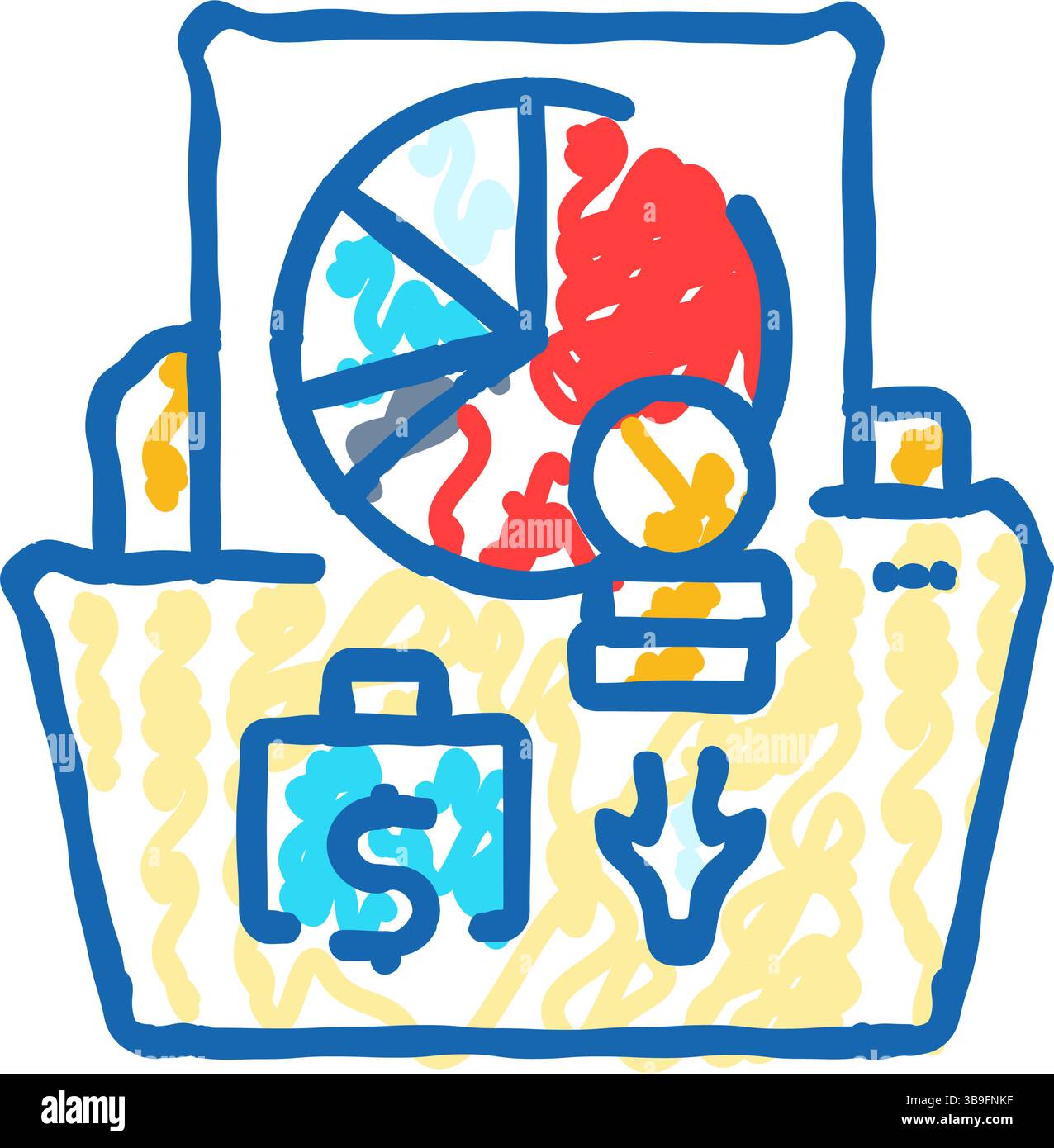 expense reports budget planning icon doodle illustration Stock Vector ...