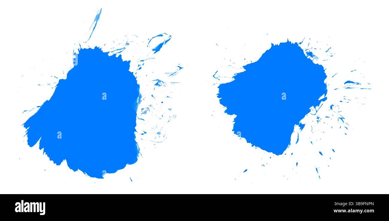 Two blobs of blue paint Stock Photo - Alamy