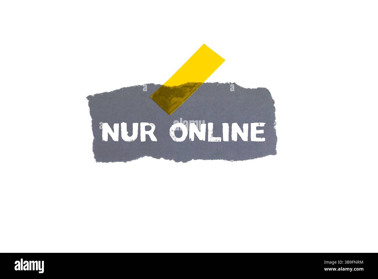 Online only - Yellow sticky strip and grey blank slip of paper Stock ...