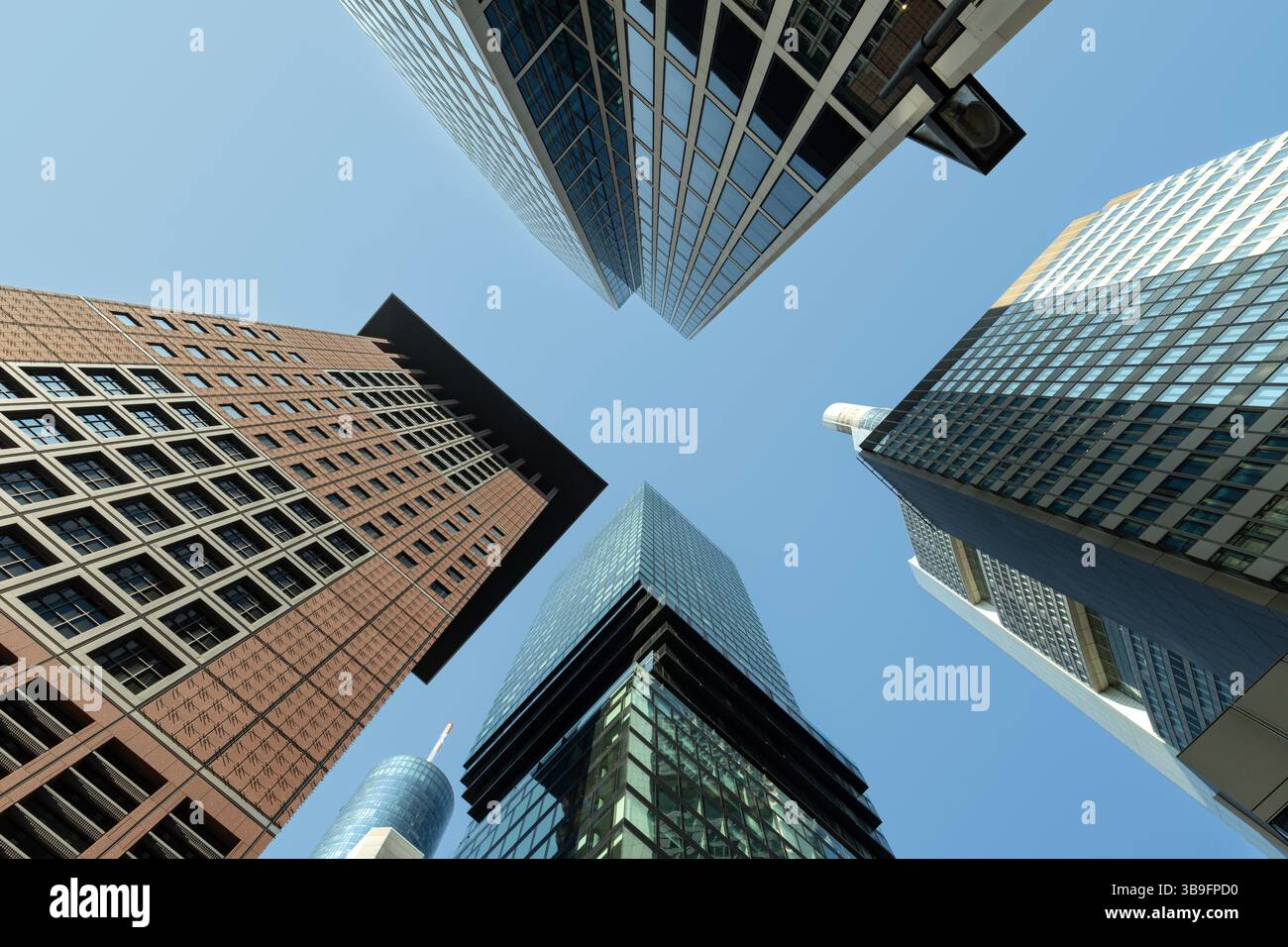 High-rise buildings in Frankfurt, frog's-eye view Stock Photo - Alamy