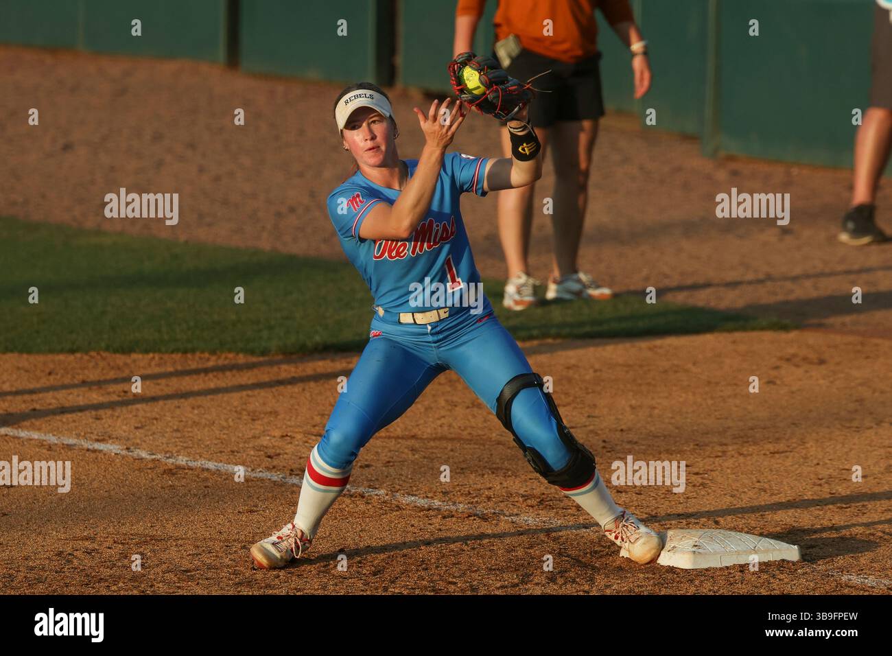 ATHENS, GA - MAY 08: Ole Miss infielder Mackenzie Pickens (1) catches ...