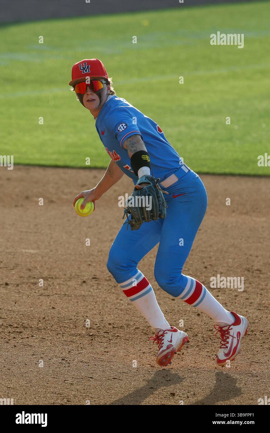 ATHENS, GA - MAY 08: Ole Miss infielder Ashton Lansdell (5) readies to ...