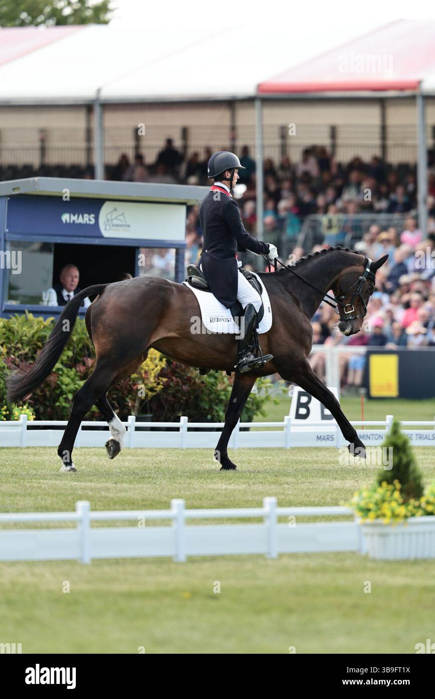 Harry Meade of Great Britain with Cavalier Crystal during the dressage ...