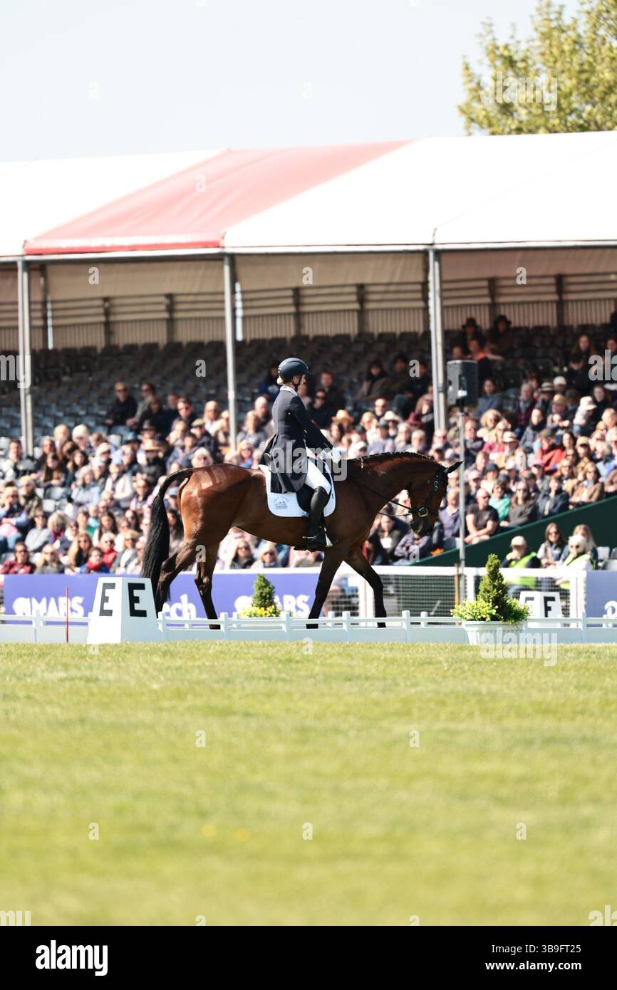 Georgie Goss of Ireland with Feloupe during the dressage at the MARS ...