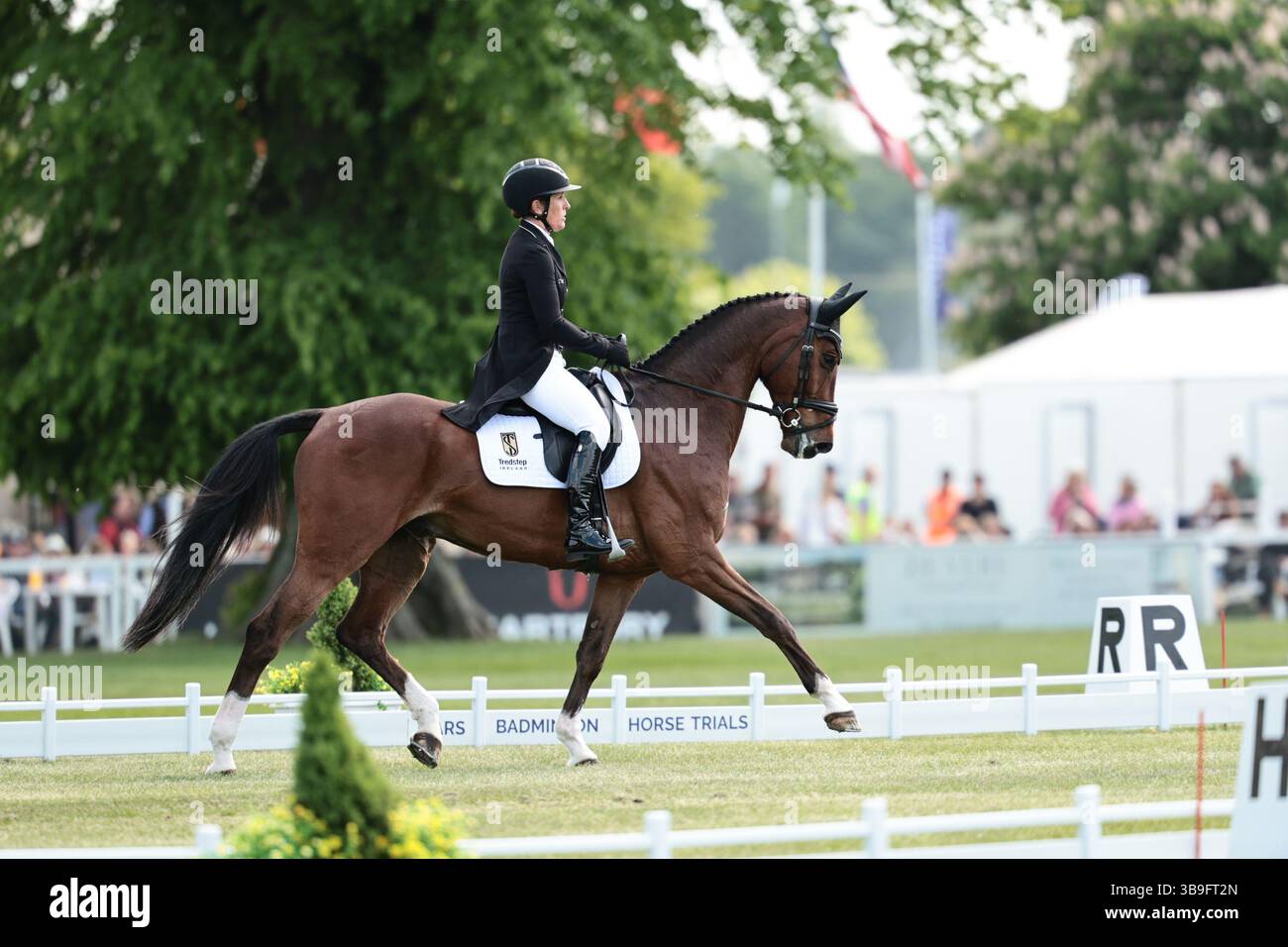 Caroline Powell of New Zealand with High Time during the dressage at ...
