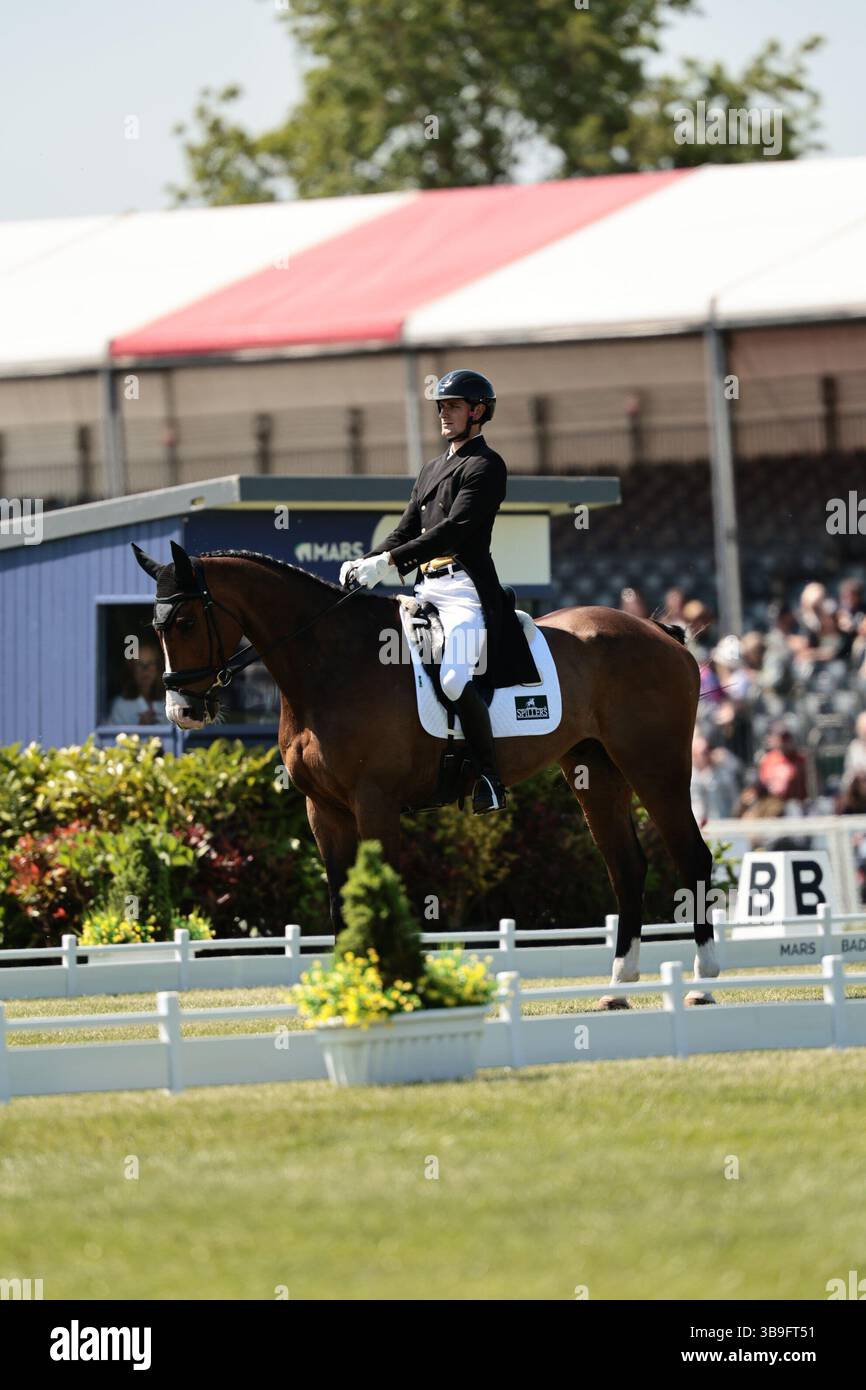 Jack Pinkney of Great Britain with Rehy Revelation during the dressage ...