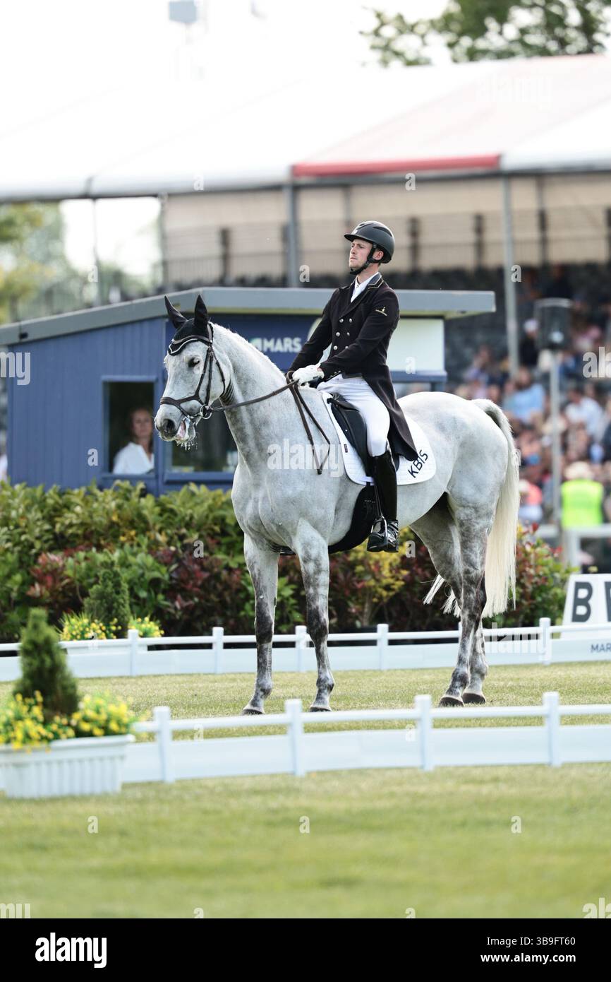 Tom Rowland of Great Britain with Dreamliner during the dressage at the ...