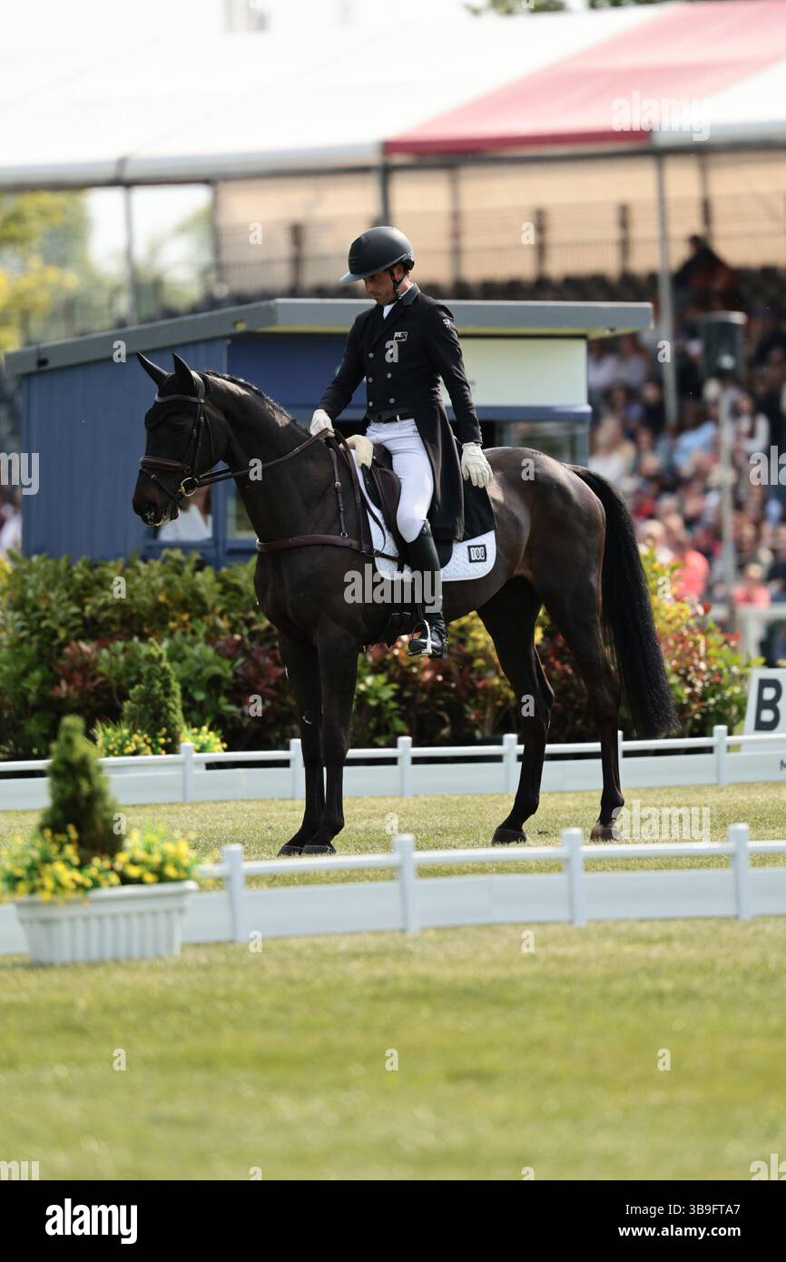 Tim Price of New Zealand with Vitali during the dressage at the MARS ...