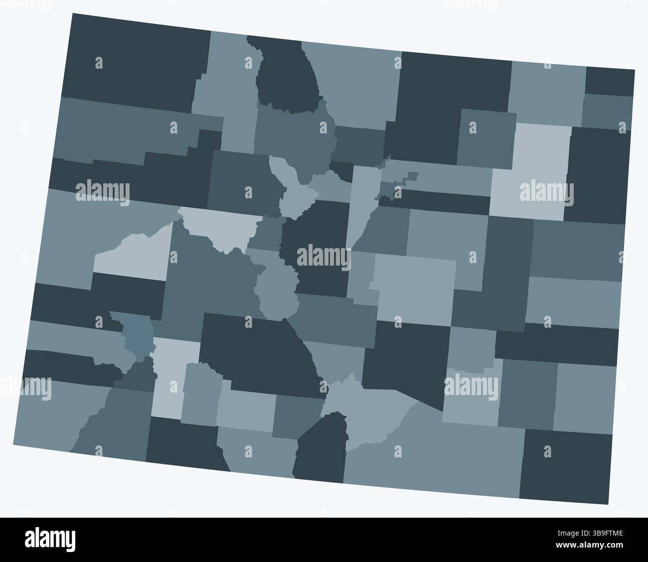Map of Colorado with counties. Just a simple state border map with ...
